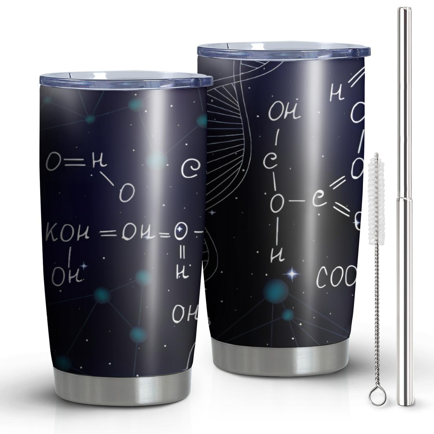 20oz Tumblers Math Equations Cosmic Formulas Blue Pattern Stainless ...