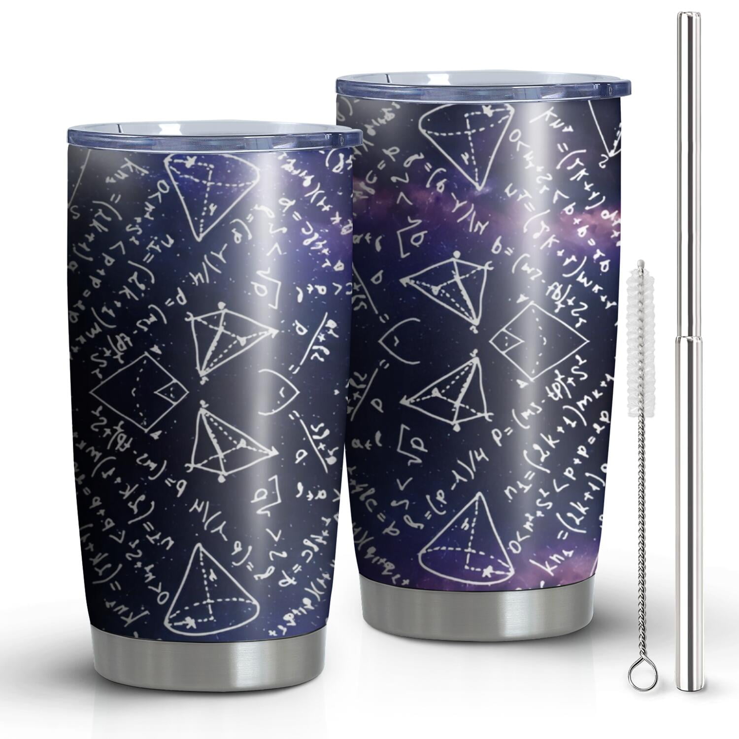 20oz Tumblers Math Equations Physics Formulas Purple Pattern Stainless ...