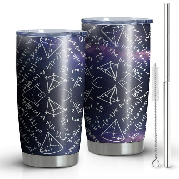 20oz Tumblers Math Equations Physics Formulas Purple Pattern Stainless ...