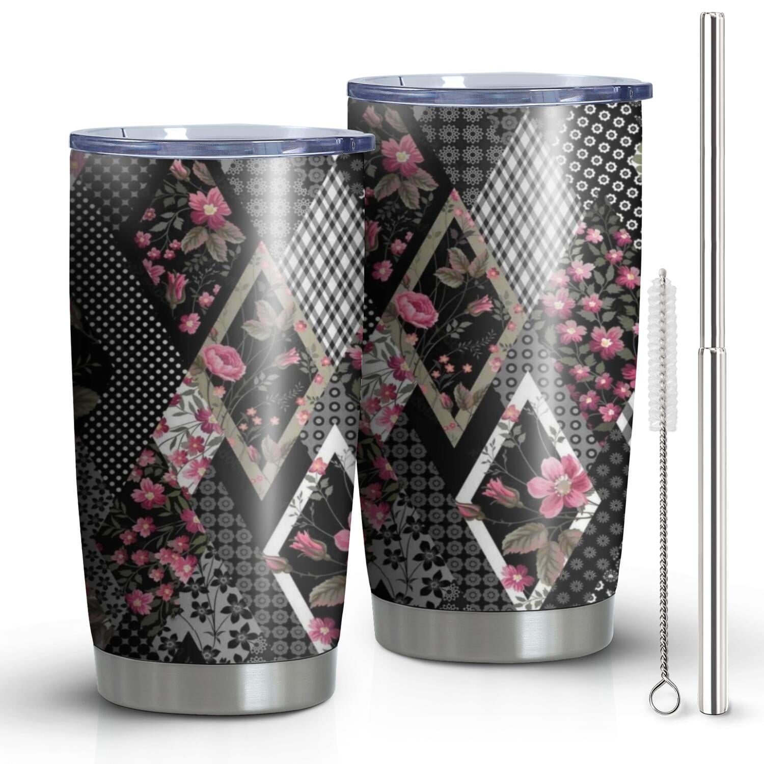 20oz Tumblers Pioneer Flower Floral Print Pattern Stainless Steel ...
