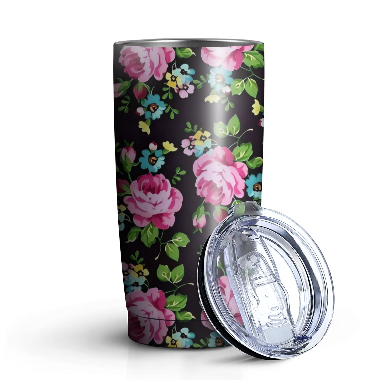 20oz Tumblers Pioneer Flower Floral Print Pattern Stainless Steel ...