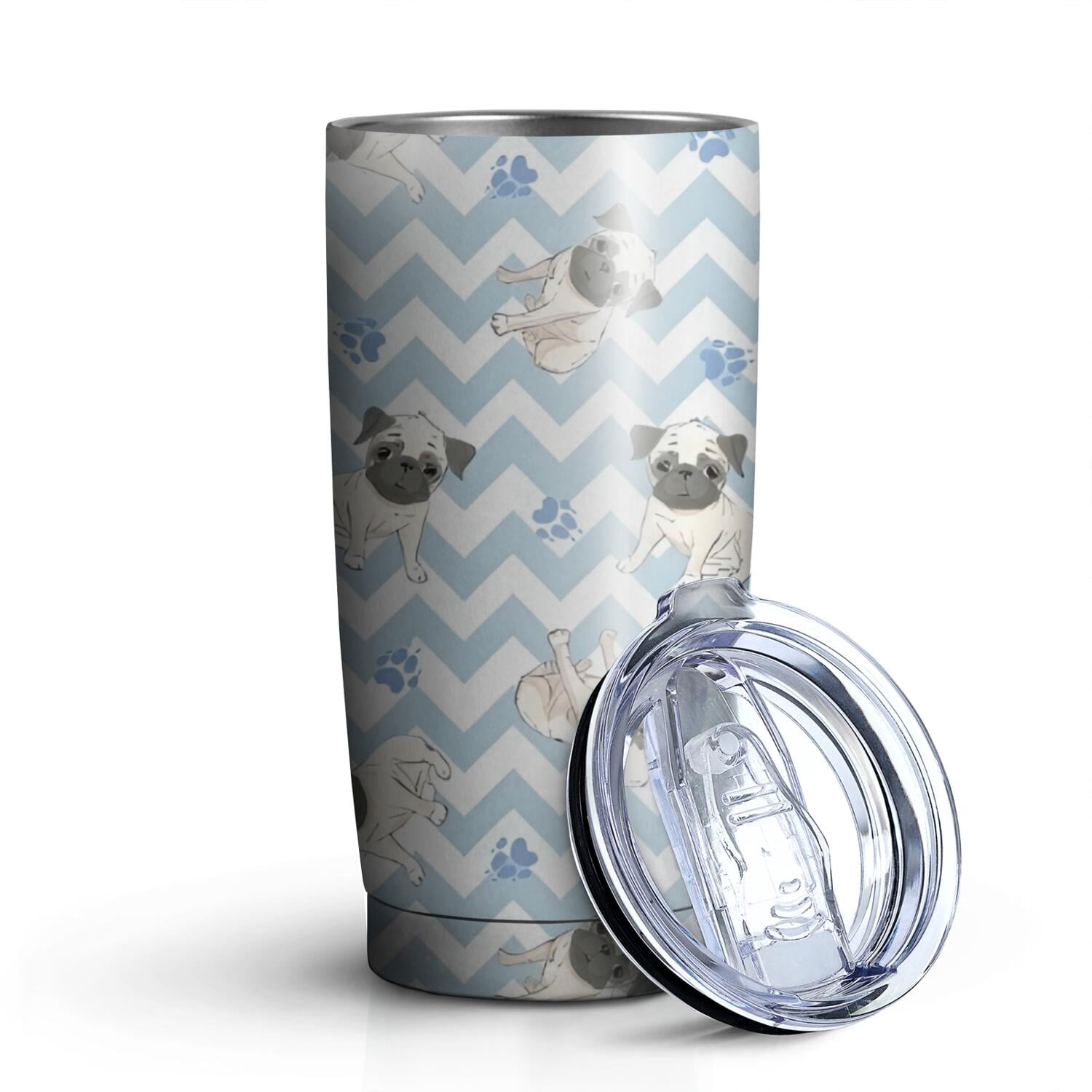 20oz Tumblers Pug and Footprints Stainless Steel Vacuum Insulated ...
