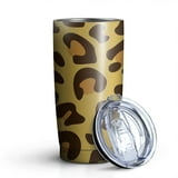 20oz Tumblers Yellow and Brown Of Leopard Print Stainless Steel Vacuum ...