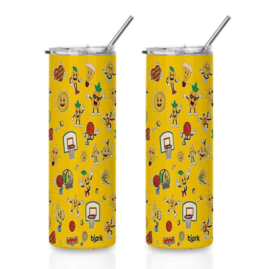 20oz Whimsical Cartoon Characters Pineapple Sun Star Pizza Lemon ...