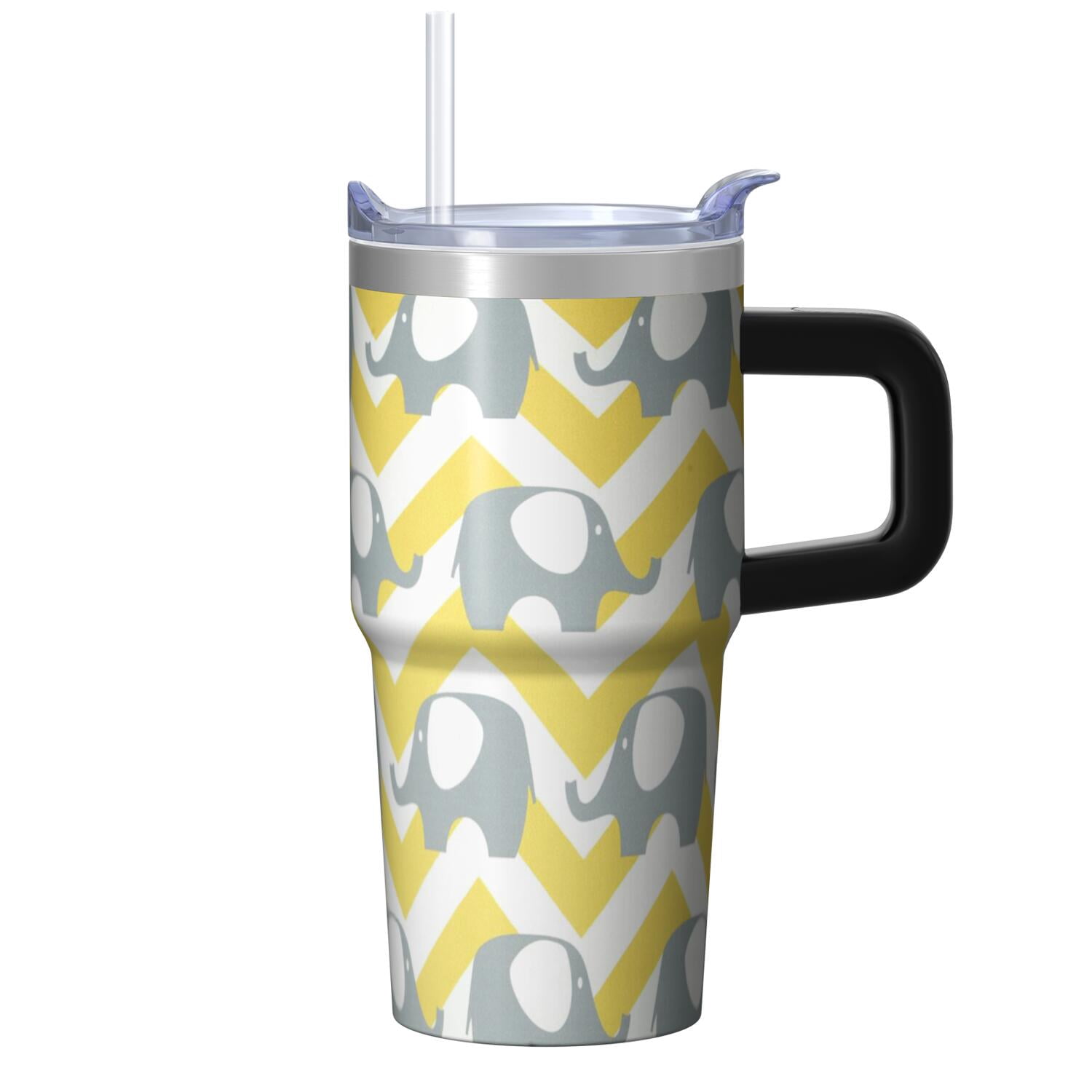 20oz elephant Stainless Steel Tumbler with Handle and Straw Insulated ...