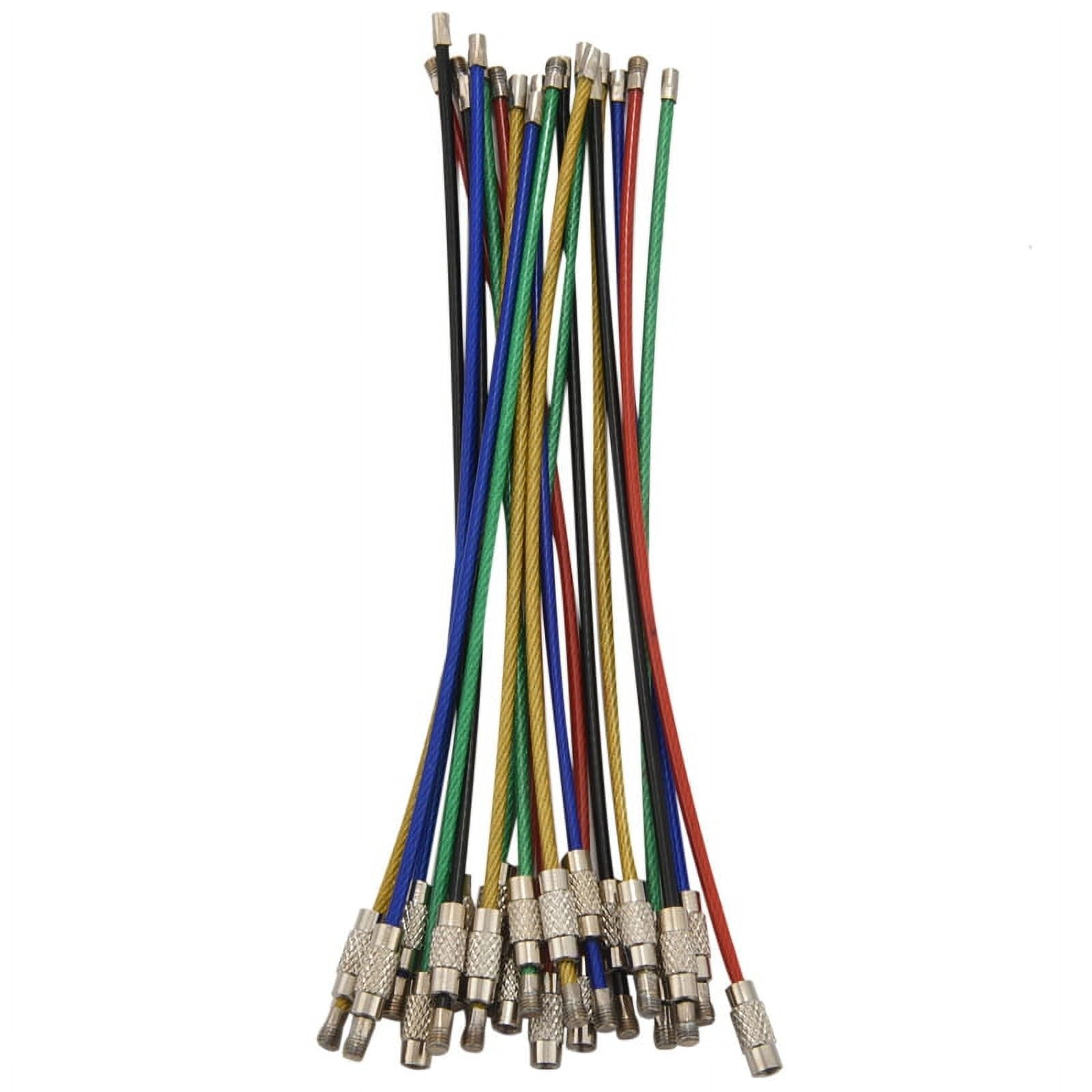 20pack Colored Nylon Coated Stainless Steel Wire Keychains 2mm 6.3 ...