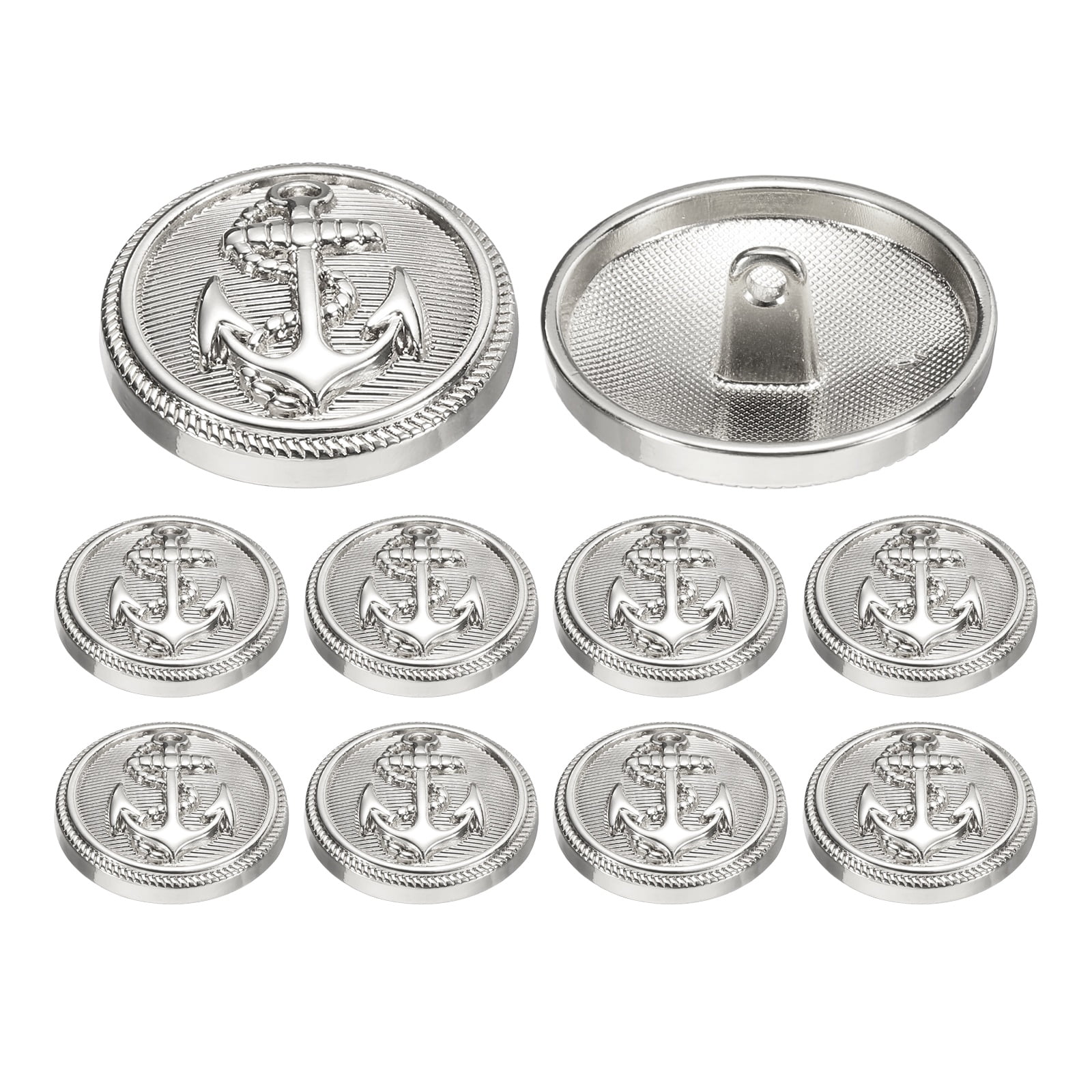 20pack Metal Blazer Button, 11mm/0.43" Decorative Round Sewing Shank ...