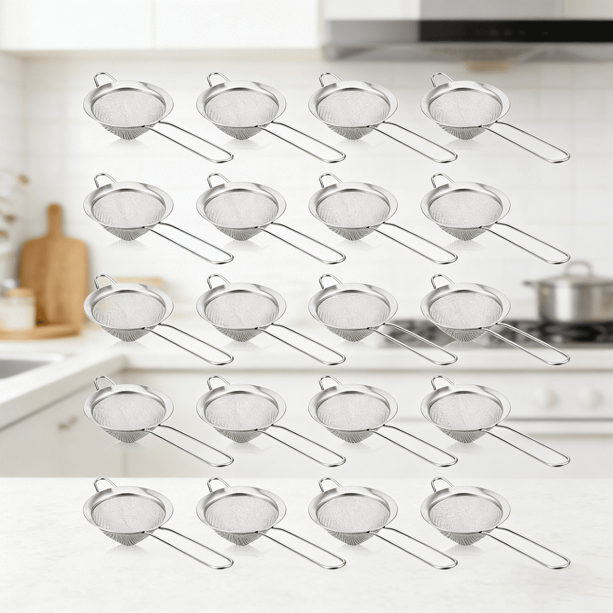20packs Small Fine Mesh Strainer with Handle 3.3" Stainless Steel Tea ...