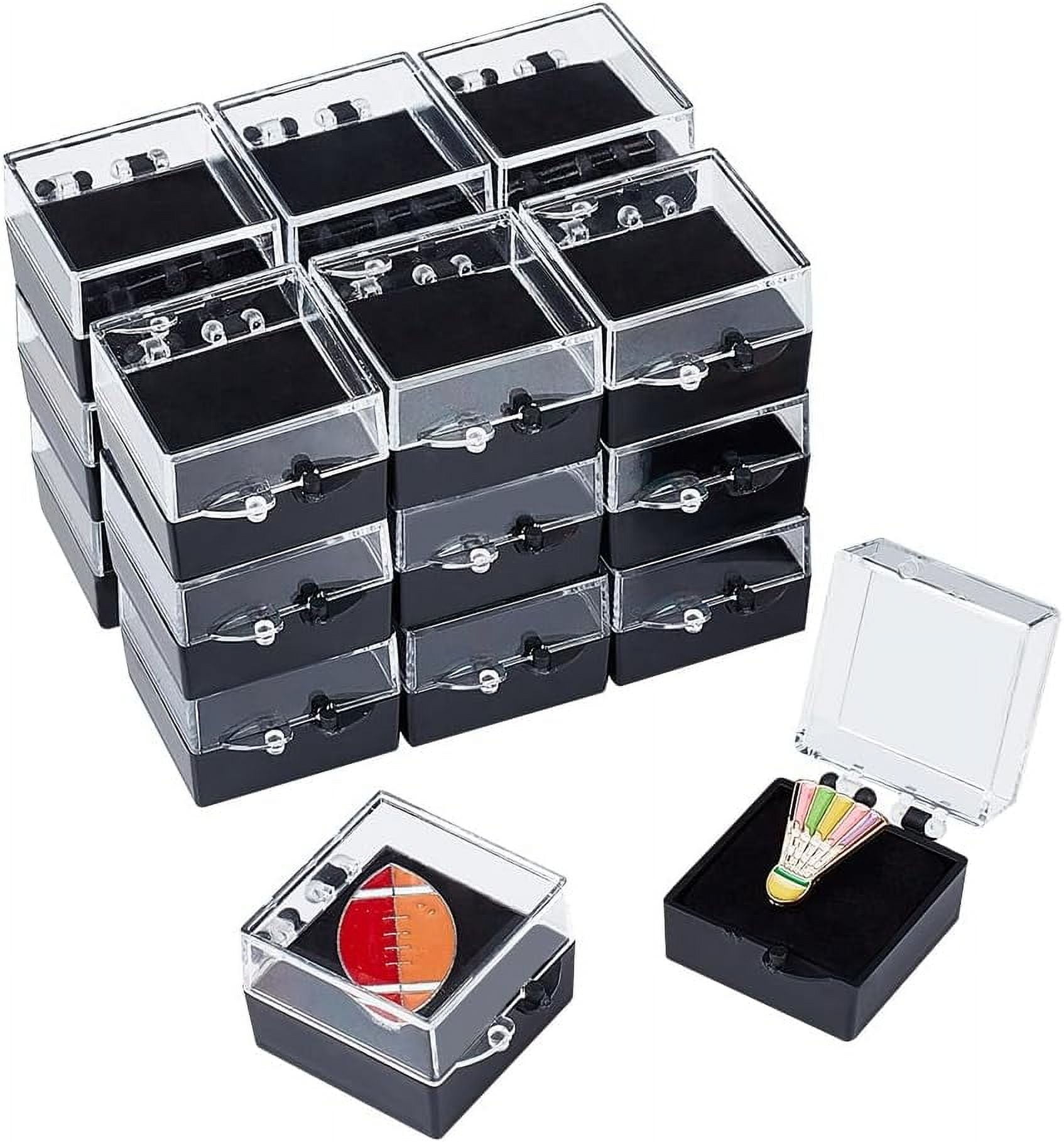 20pc 20 Pcs Gift Box for Pin Black Square Badge Gemstone Display Box ...