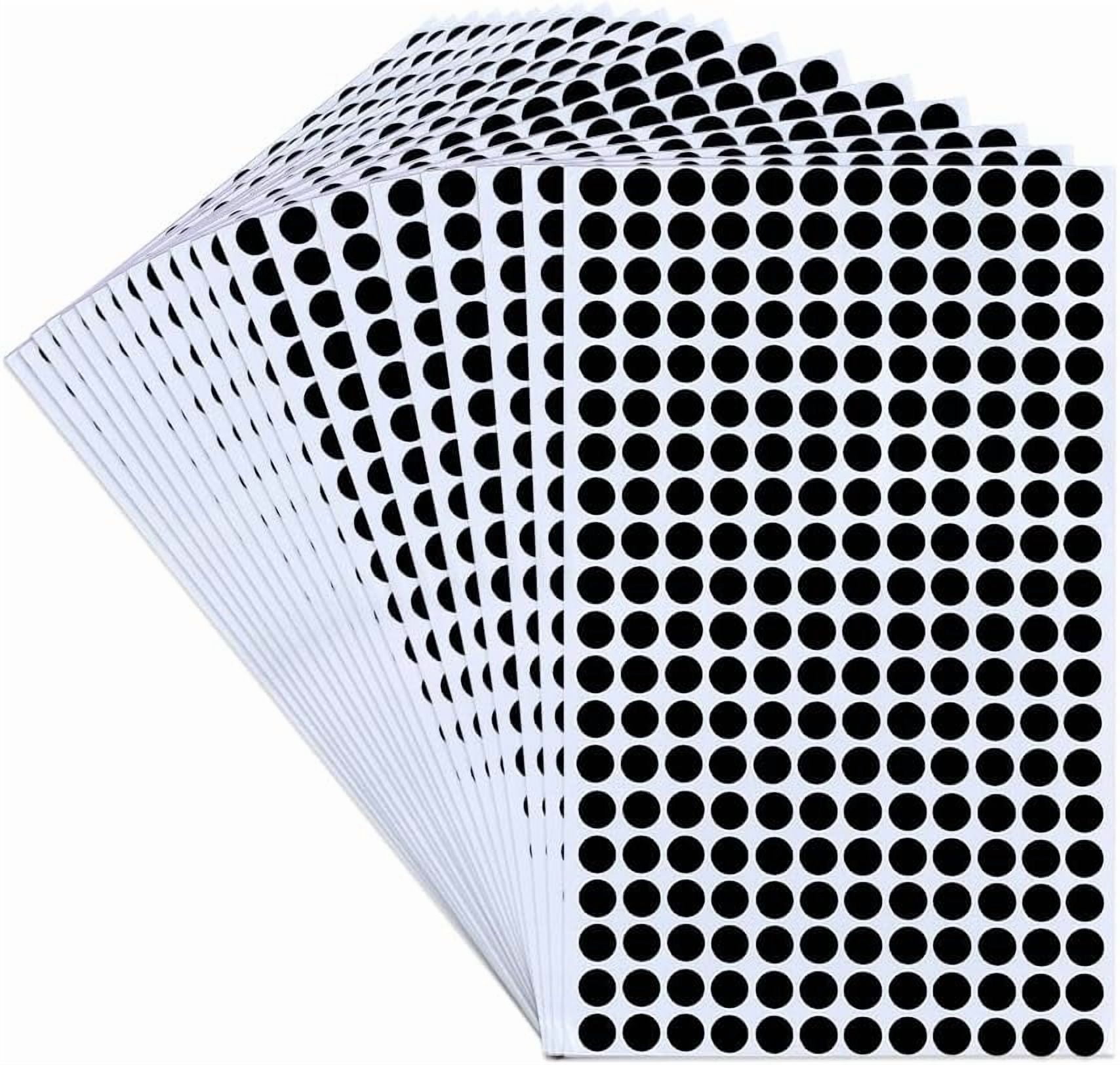 20pc 240 Pcs Blank Round Stickers Flat PVC Black 10mm for Handwriting ...