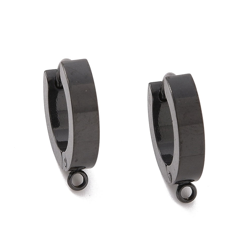 20pc 304 Stainless Steel Huggie Hoop Earrings Findings with Vertical ...