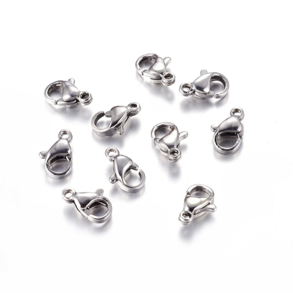 20pc 304 Stainless Steel Lobster Claw Clasps Parrot Trigger Clasps ...