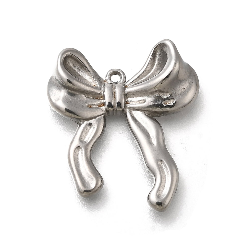 20pc 304 Stainless Steel Pendants Bowknot Charm Anti- Stainless Steel ...