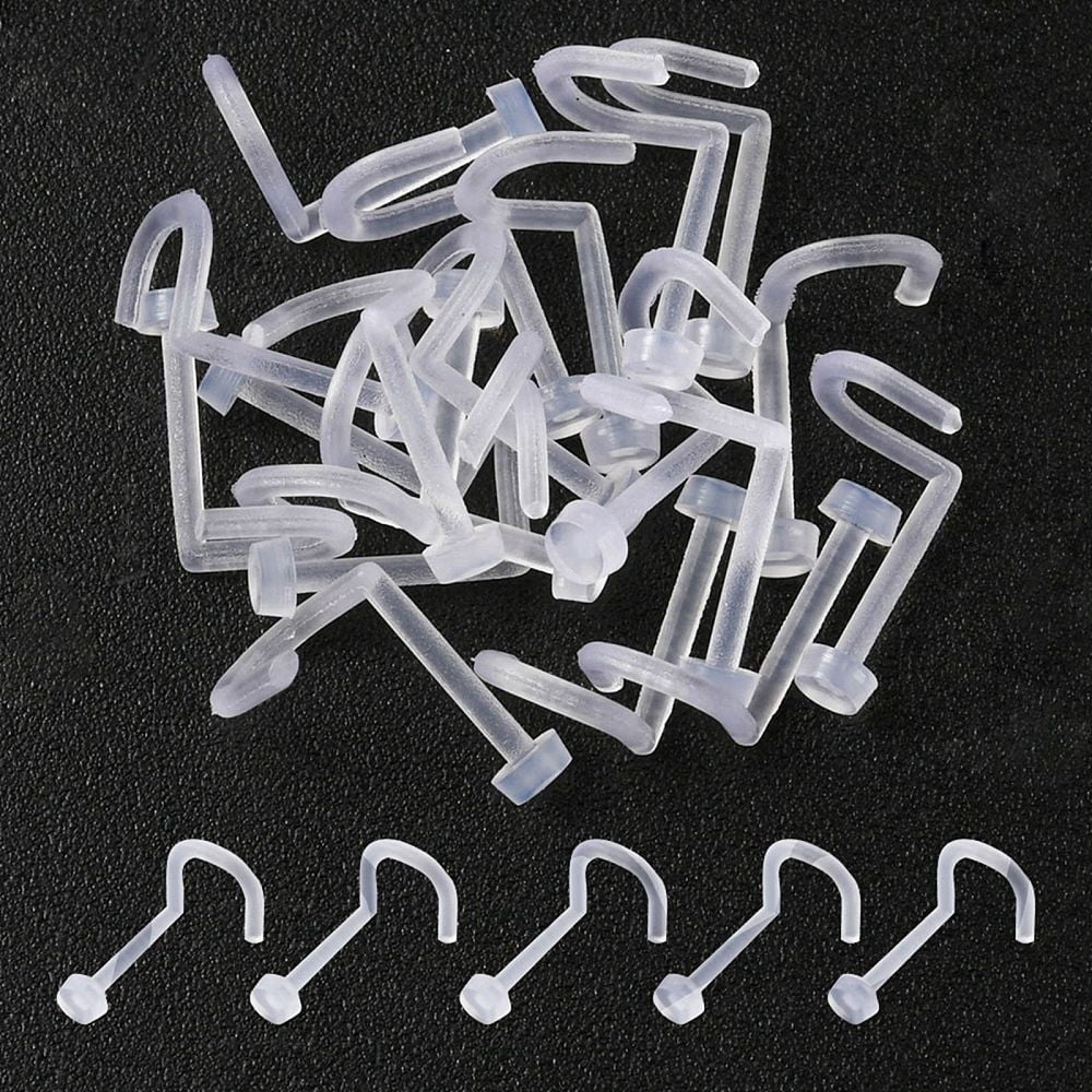 20pc Acrylic Fishtail Nose Ring Piercing Body Jewelry for Her White 8 ...