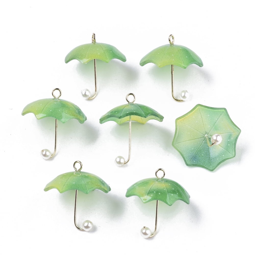 20pc Acrylic Pendants with Golden Plated Brass Loops and ABS Plastic ...