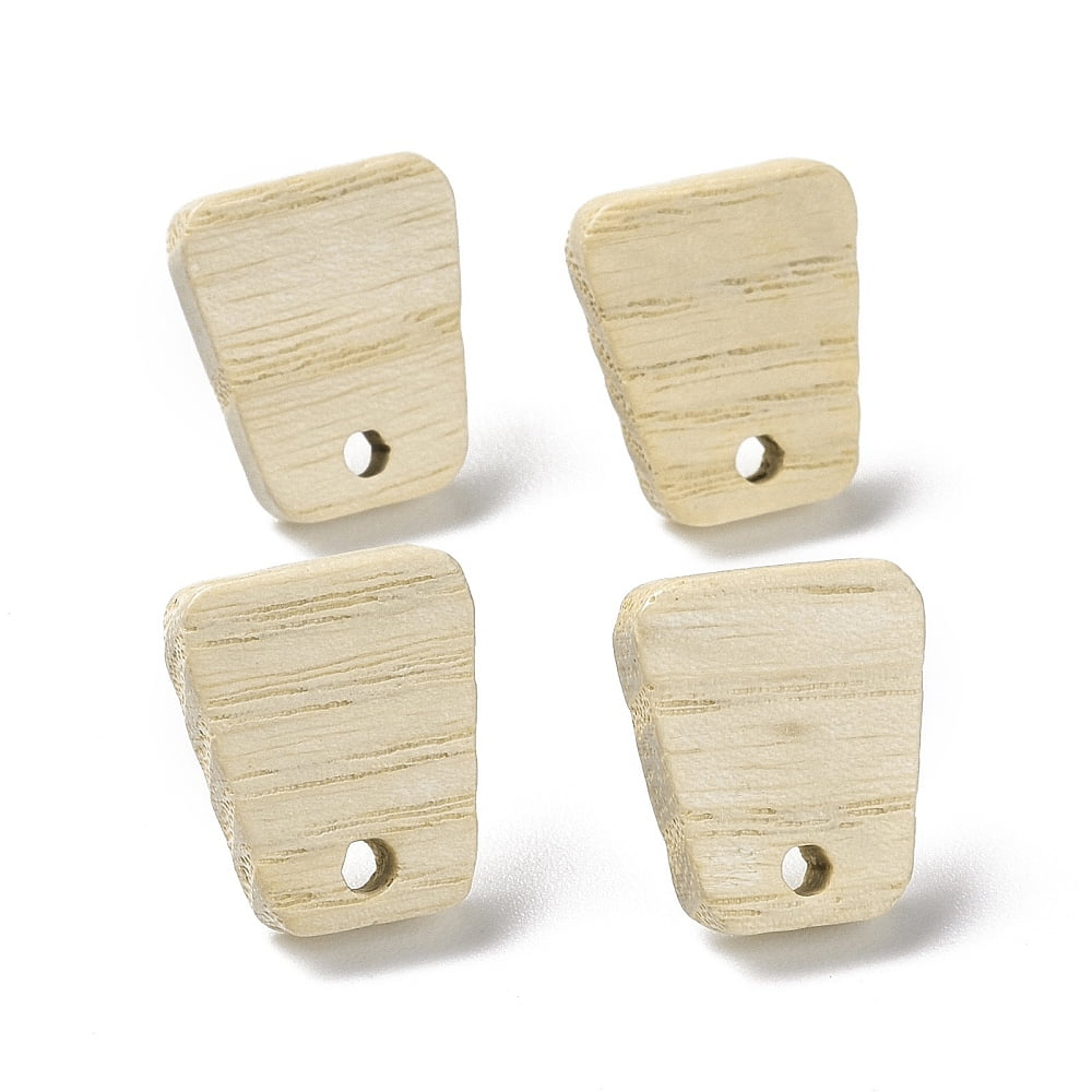 20pc Ash Wood Stud Earring Findings with 304 Stainless Steel Pin ...