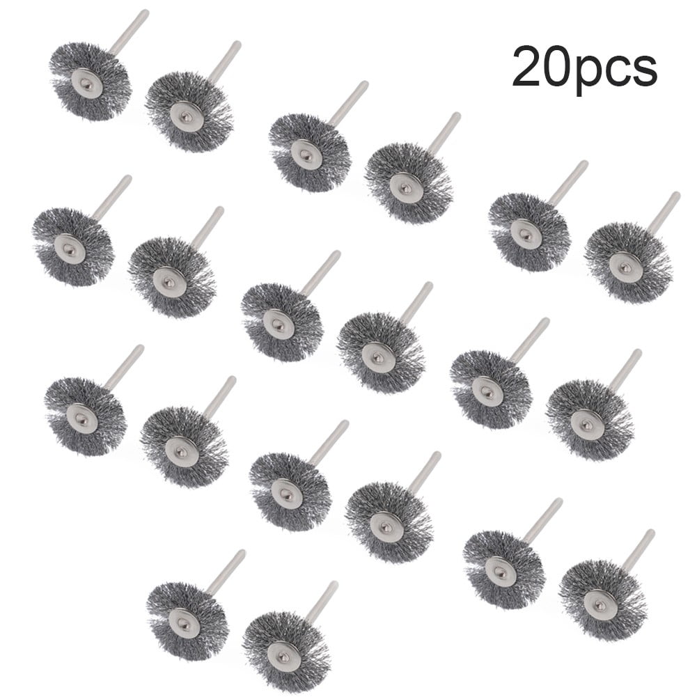 20pc Drill Brush Wire Wheel Brush 3.175*25/5mm Metal Polishing Wood ...