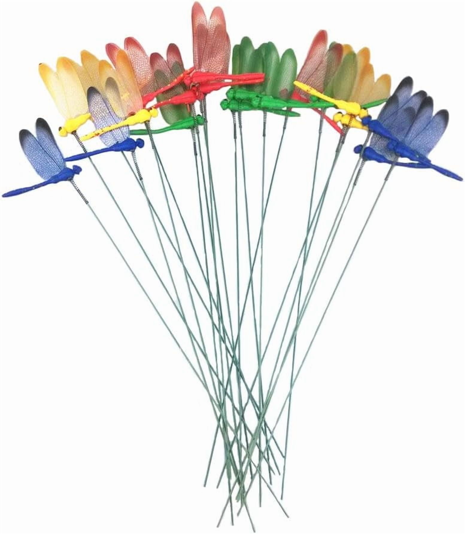 20pc Garden Yard Flower Pots Colorful Fantasy Dragonfly Lawn Stakes ...