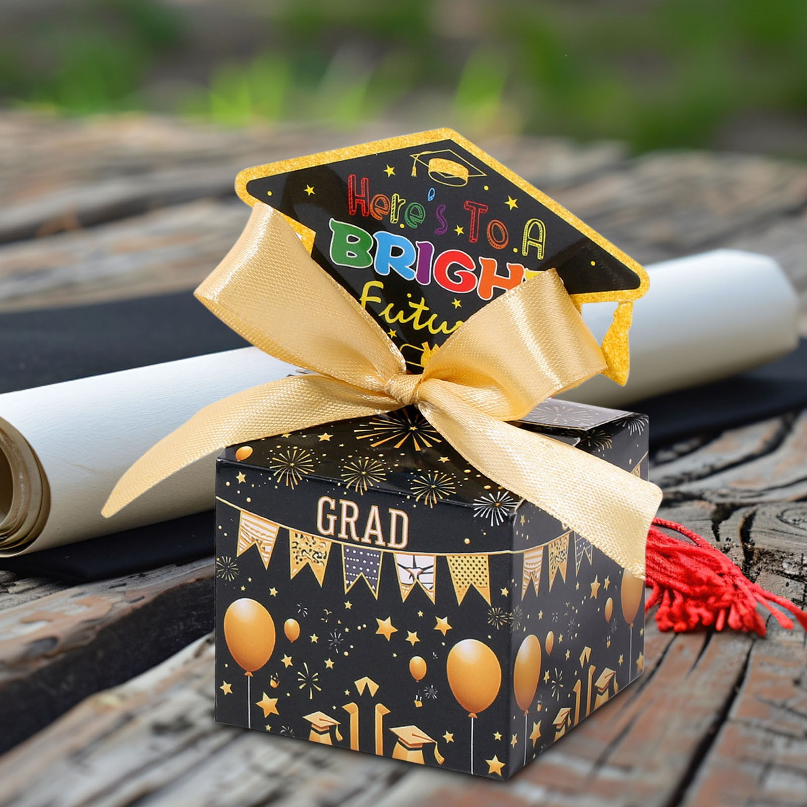 20pc Graduation Cap Gift Box Set with Ribbons - Elegant Paper Gift ...