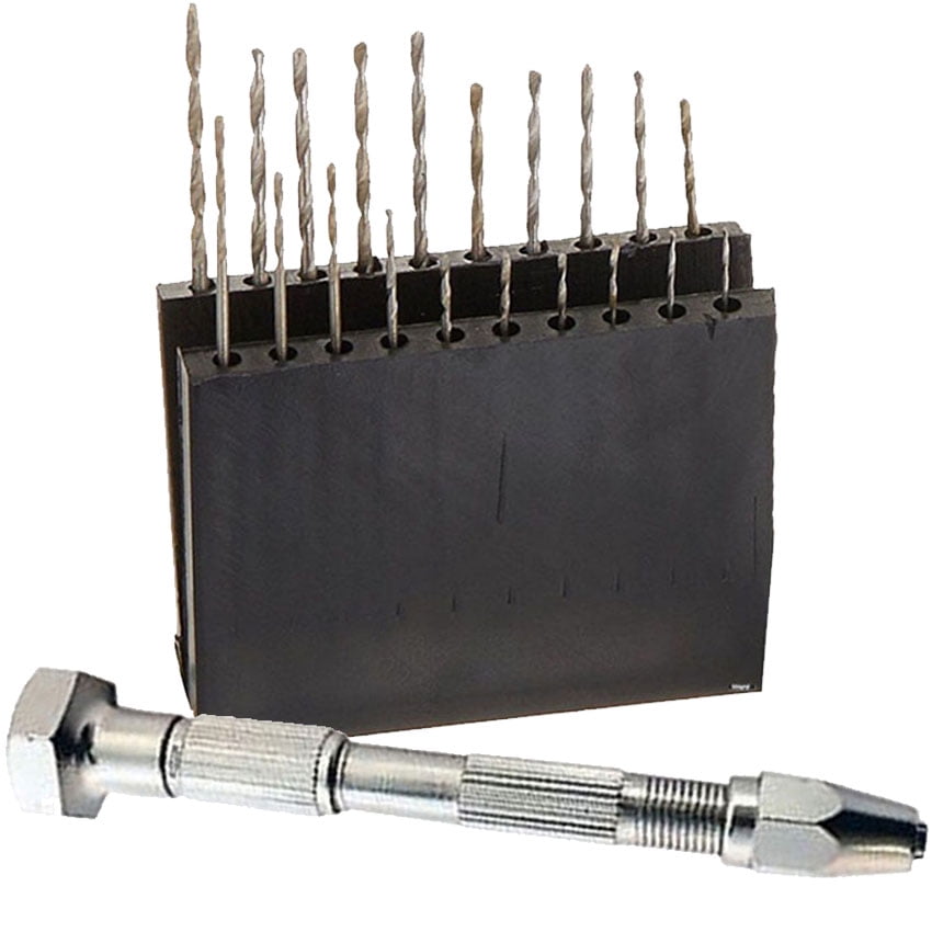 20pc HSS Twist Micro Mini Drill Gauge Set Index 61-80 & Swivel Pin Vise ...