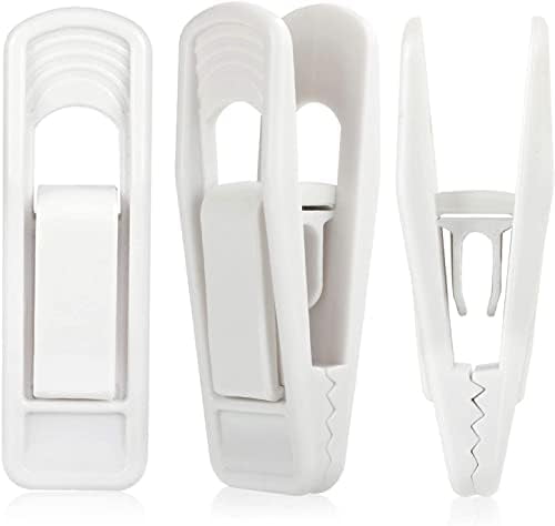 20pc Hanger Clips - White Strong Pinch Grip Clips for Use with Slim ...