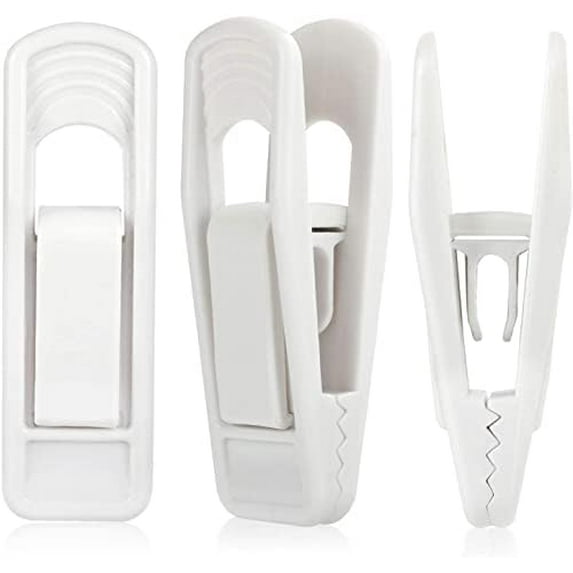 20pc Hanger Clips - White Strong Pinch Grip Clips for Use with Slim ...