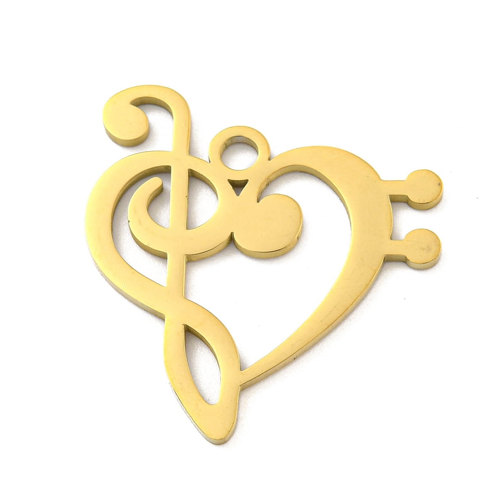 20pc Ion Plating(IP) 304 Stainless Steel Pendants Laser Cut Heart with ...