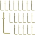 20pc L Shaped Metal Hooks, 2 Inch, Gold, Right Angle, Square Bend, L ...