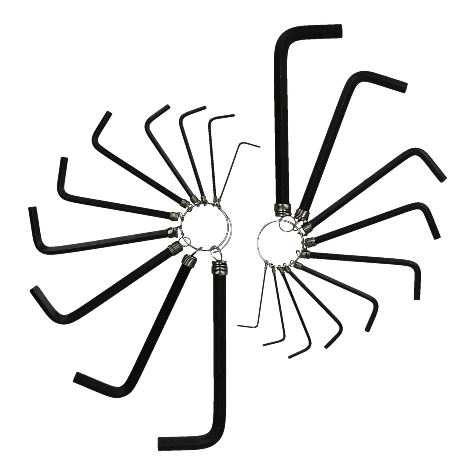 20pc Metric & Imperial AF Allen Key Hex Key Allan Wrench Keys On Ring ...