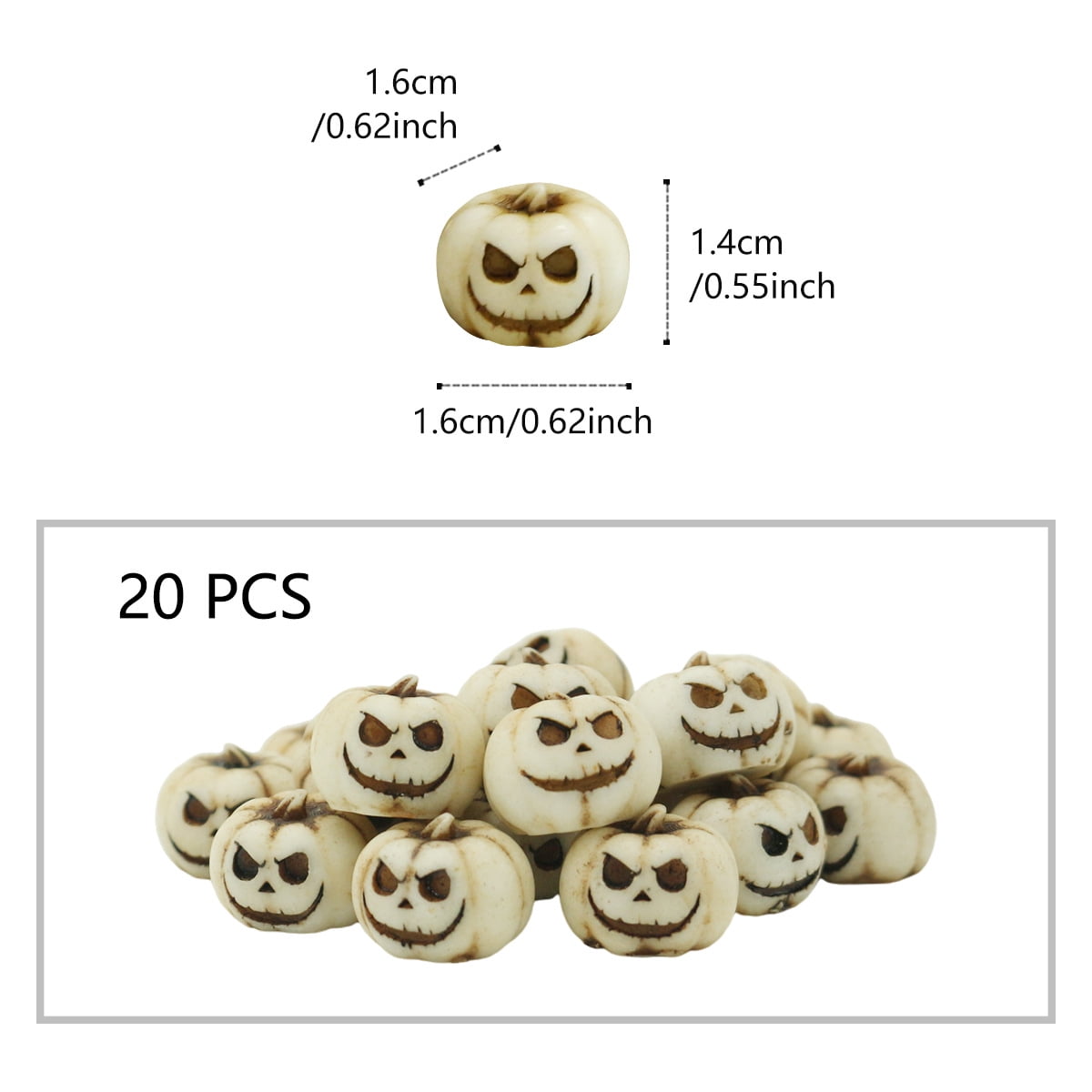 20pc Mini Pumpkins Statue - Resin Pumpkin Face Miniature Bonsai ...