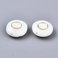20pc Natural Freshwater Shell Beads with Golden Plated Brass Etched ...
