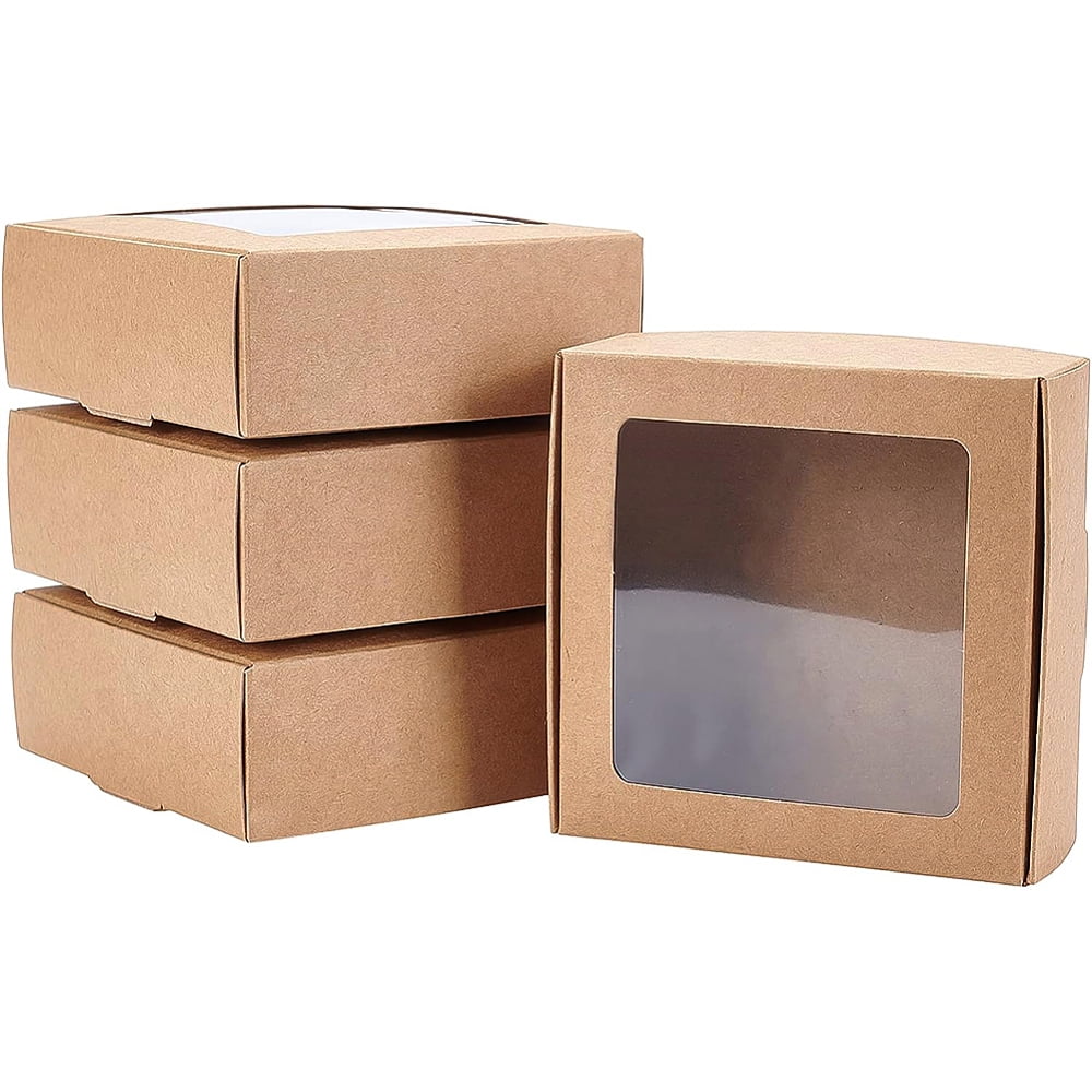 20pc Paper Candy Boxes Bakery Box with PVC Clear Window for Party ...