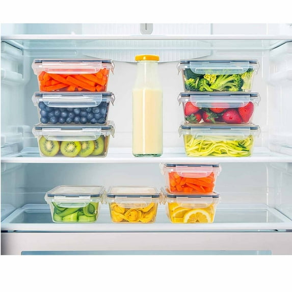 20pc Plastic Food Storage Containers with Lids, Airtight Plastic Meal ...