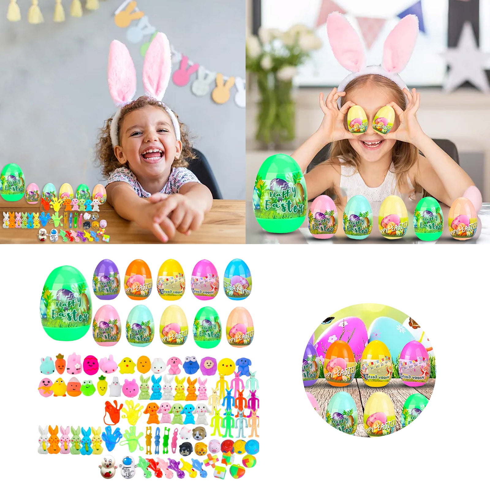 20pc Prefilled Easter Eggs Filled with Mini Plush Toy for Kids Toddler ...