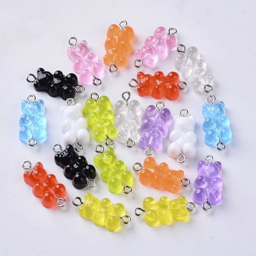 20pc Resin Links connectors with Platinum Plated Iron Loop Bear Mixed ...