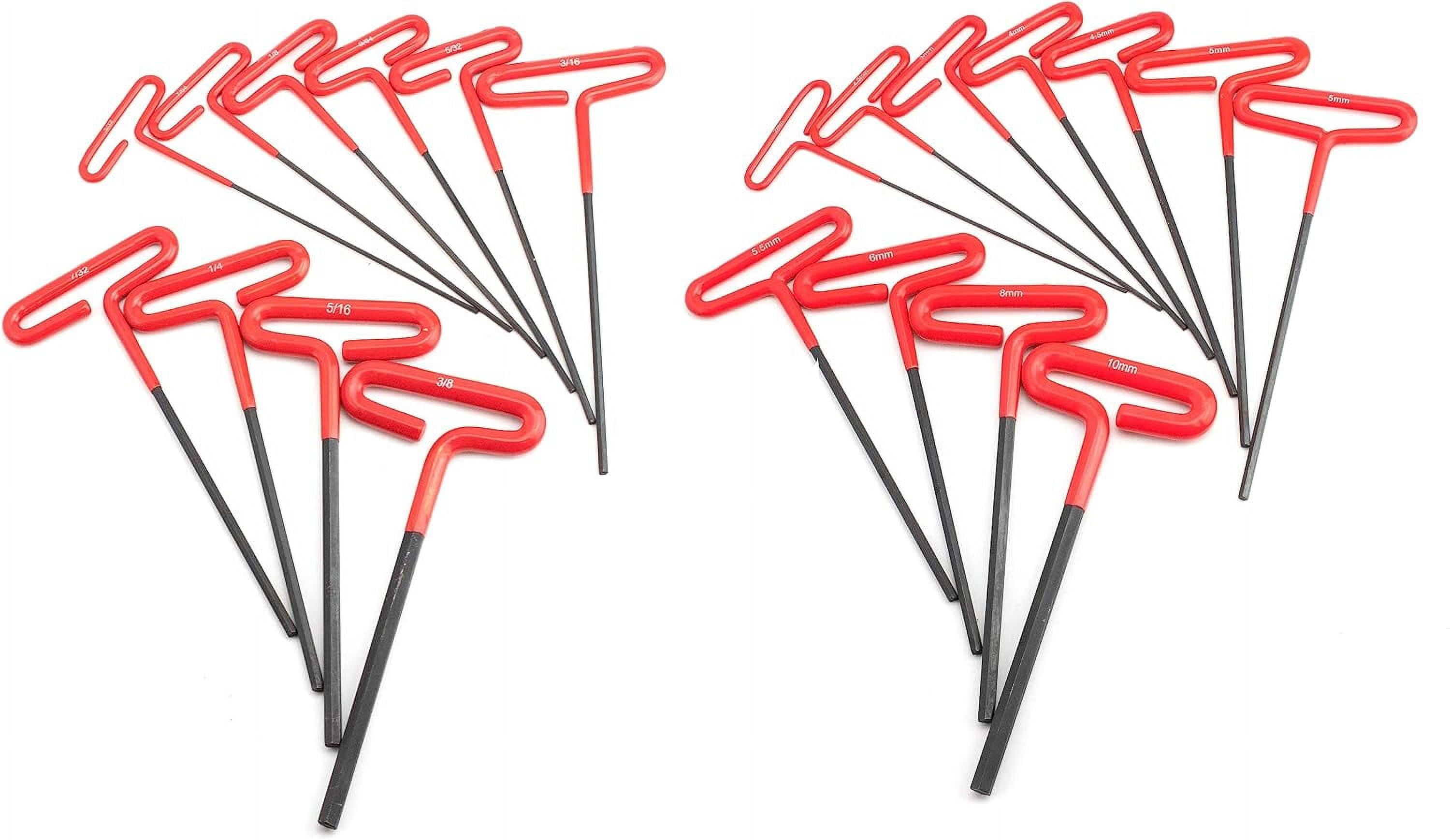 20pc SAE & METRIC EXTRA LONG T-HANDLE HEX KEY TOOL ALLEN SET - Walmart.com