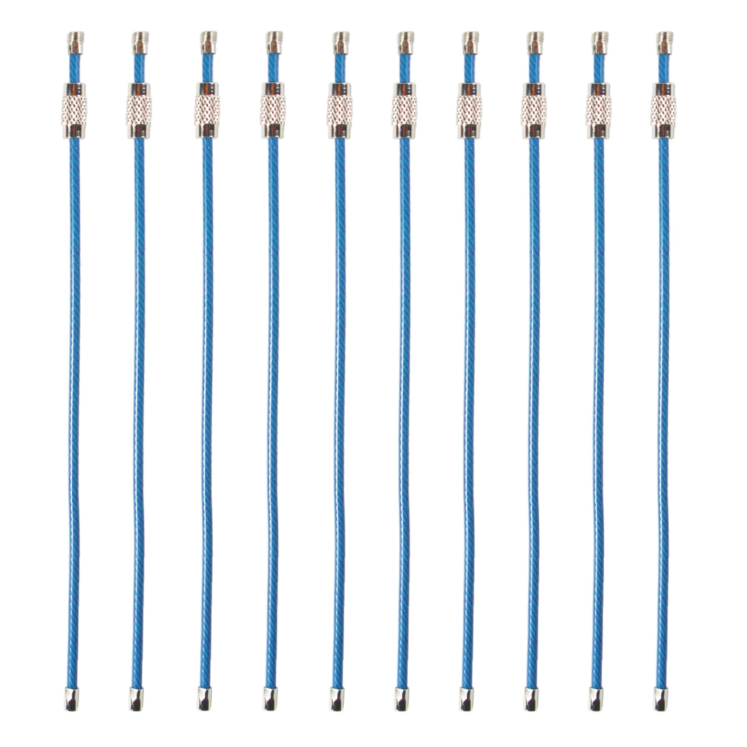 20pc Stainless Steel Wire Keychains PVC Coated 2.0mm 6.3 Inches ...