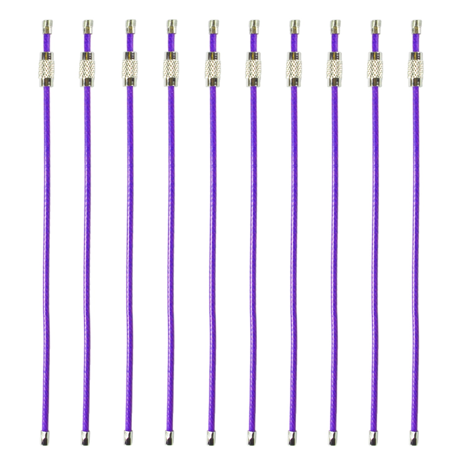 20pc Stainless Steel Wire Keychains PVC Coated 2.0mm 6.3 Inches ...