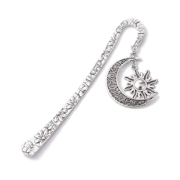 20pc Tibetan Style Alloy Moon & Sun Pendant Bookmarks Flower Pattern ...