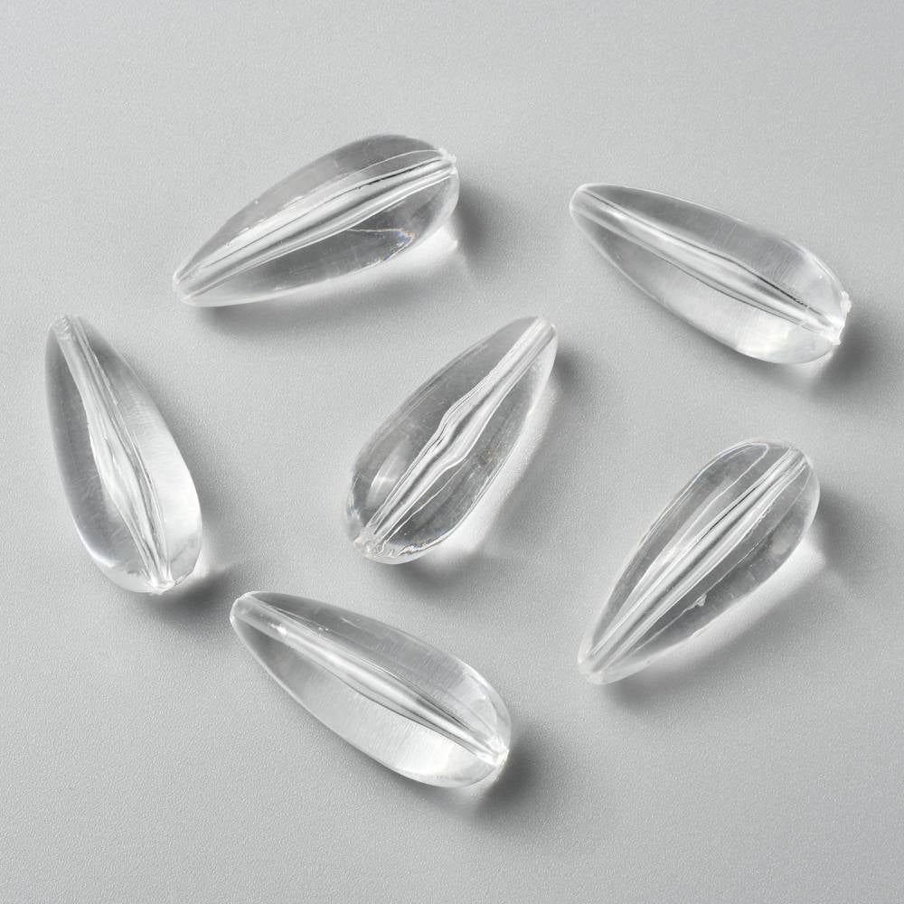 20pc Transparent Acrylic Beads Teardrop Clear 37x15mm Hole: 2mm ...