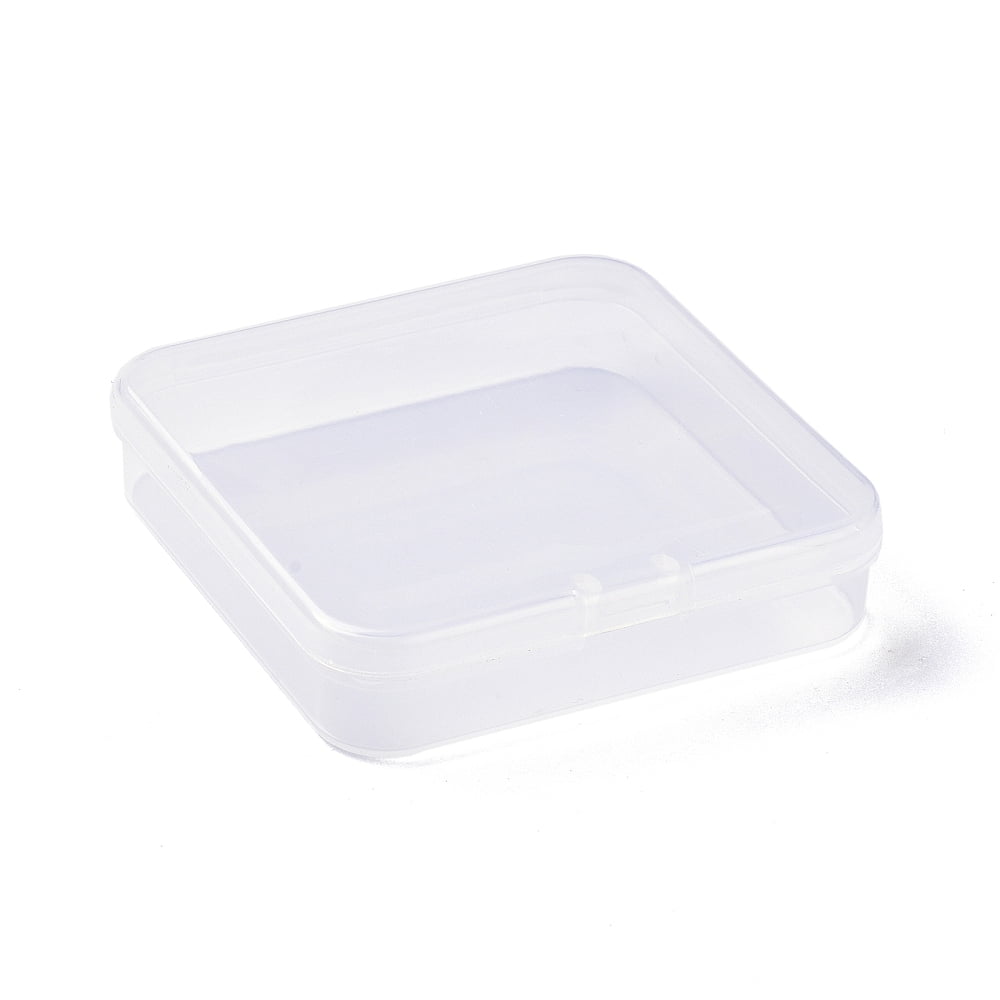 20pc Transparent Plastic Bead Containers Cuboid Clear 7.4x7.2x1.7cm ...
