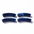 20pc Two Tone Acrylic Beads Imitation Gemstone Curved Tube Prussian ...