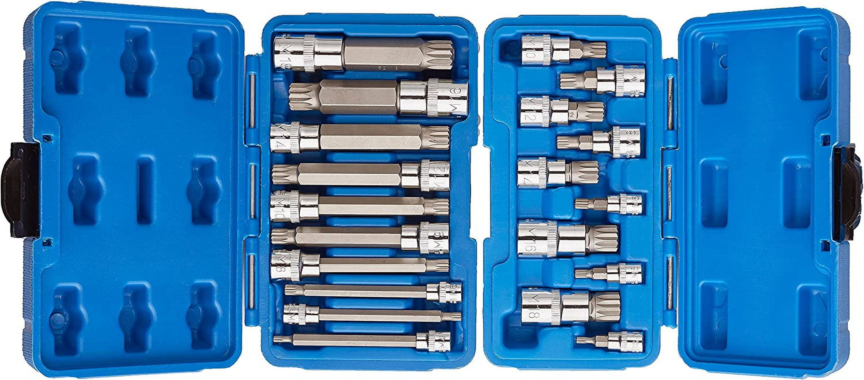 20pc Xzn 12 Point Mm Triple Square Spline Bit Socket Set Tamper