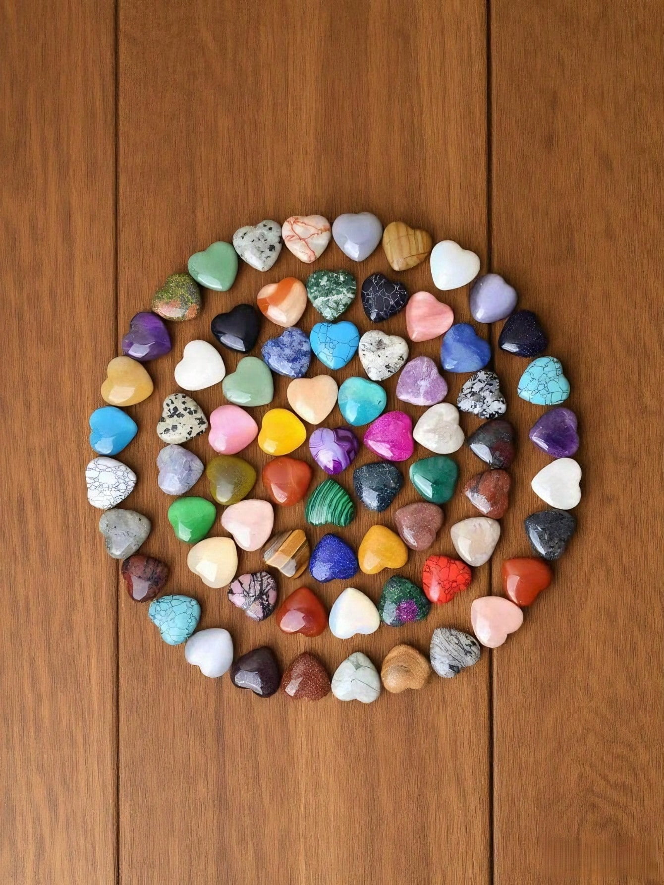 20pcs 0.79inch Heart Shaped Natural Crystal Ornaments Polished Non ...