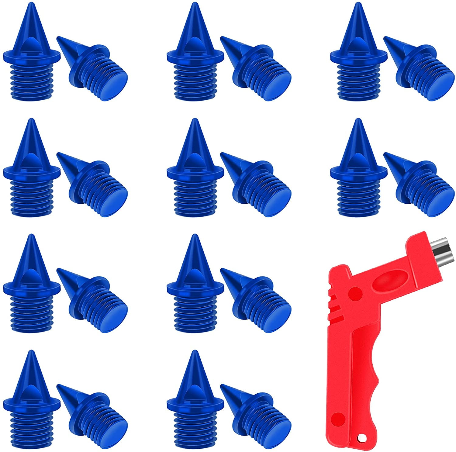 20pcs 1/4inch Steel Hard Track Cross Country Spikes with Spike Wrench ...