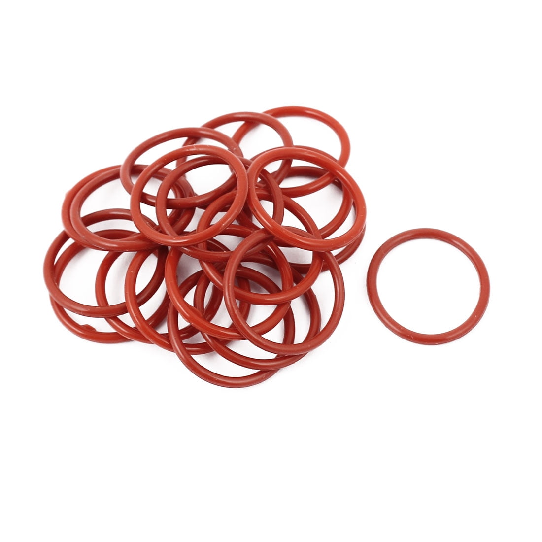 20pcs 1.5mm Thick Heat Oil Resistant O-Ring Rubber Sealing Ring 18mm OD ...