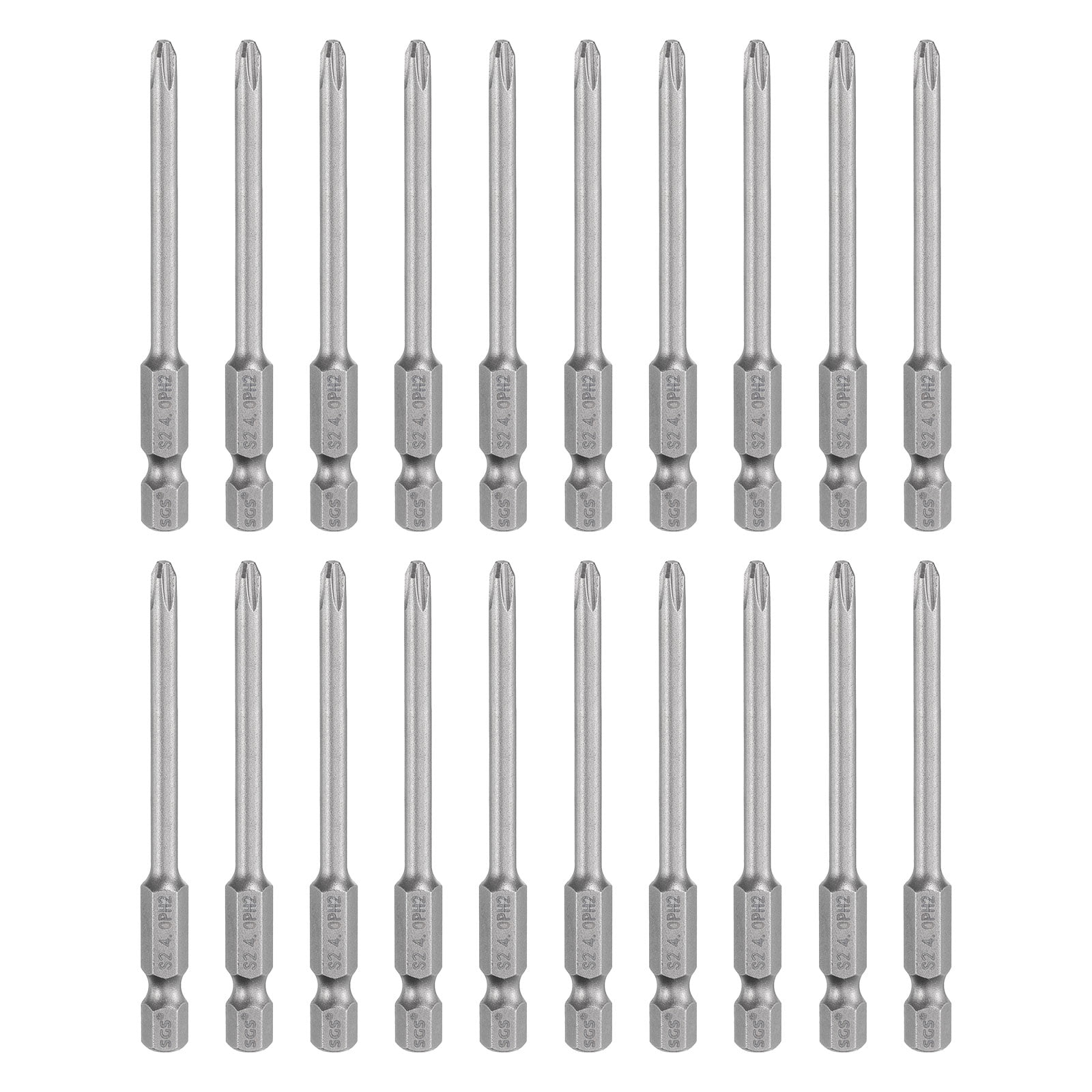 20pcs #1 Phillips Screwdriver Bit PH1 1/4" Hex Shank 3" (75mm) Long Magnetic S2 Steel Industrial ...