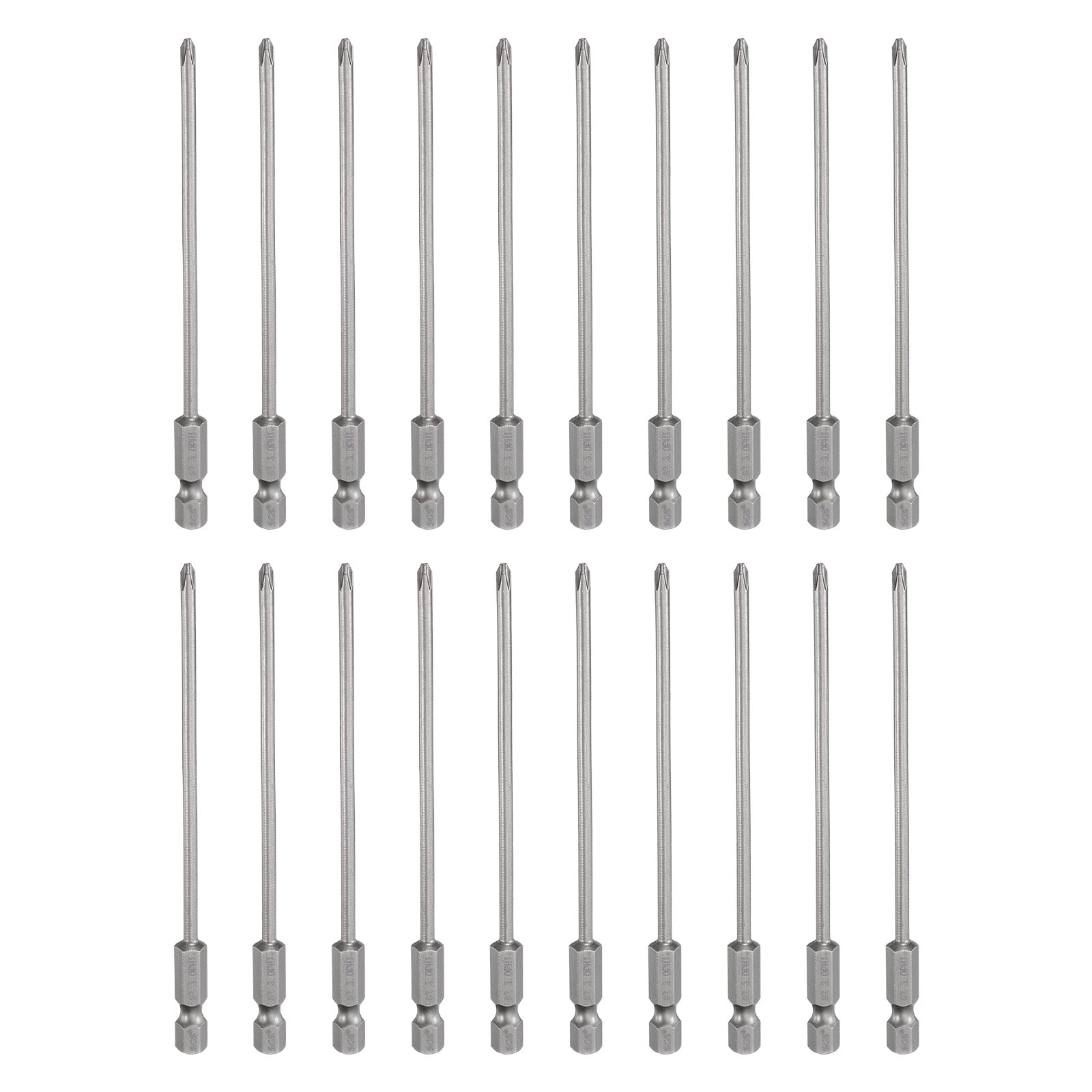 20pcs #1 Phillips Screwdriver Bit PH1 1/4" Hex Shank 4.3" (110mm) Long ...