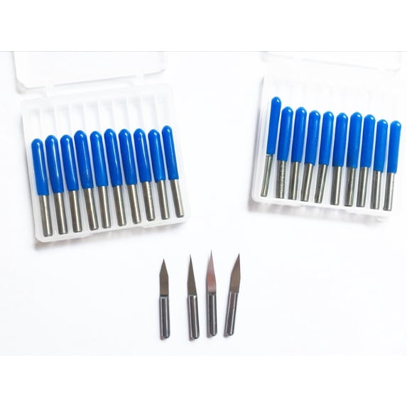 20pcs 10° 15° 20° 30° 3.175mm Carbide PCB Engraving Drill Bits CNC Bit ...