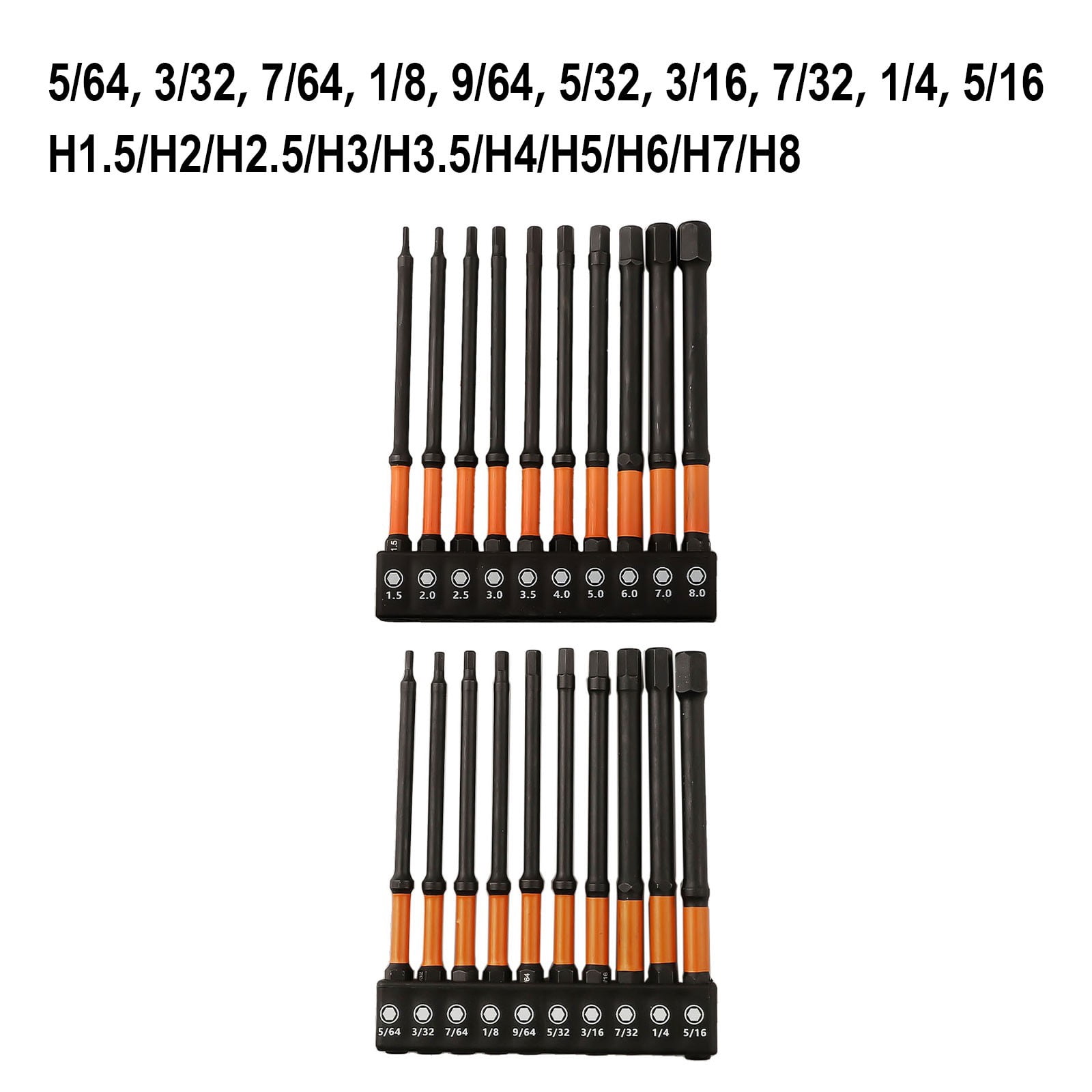 20pcs 100mm Screwdriver Bit Set SAE Metric Hex Bits 1/4 Inch Magnetis ...